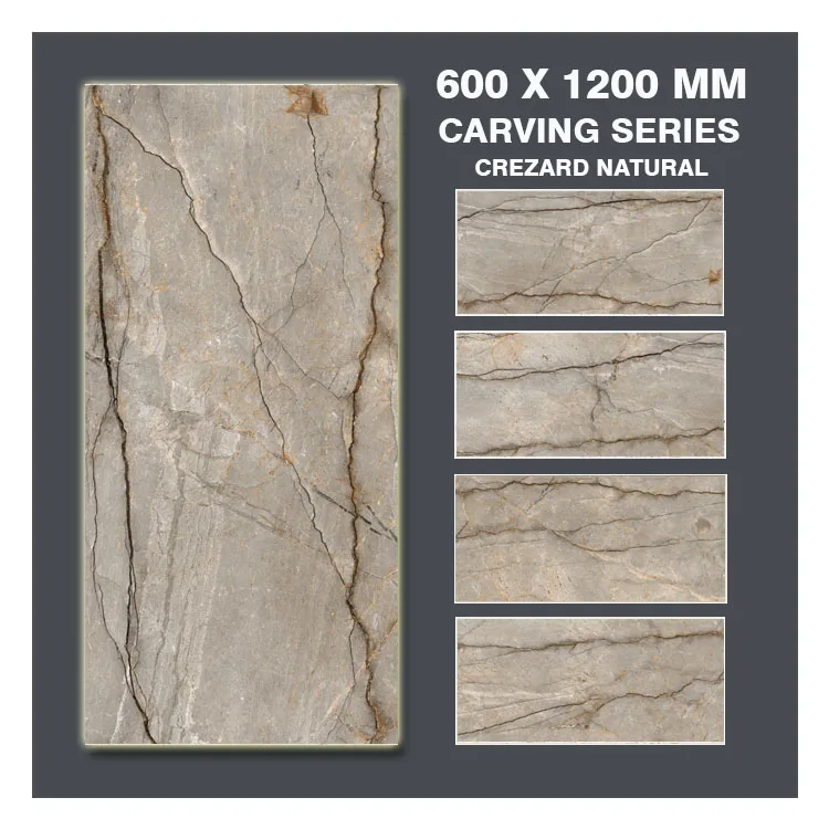New Edition Carving Grey Glazed Porcelain Floor Tiles 600x1200 mm ...