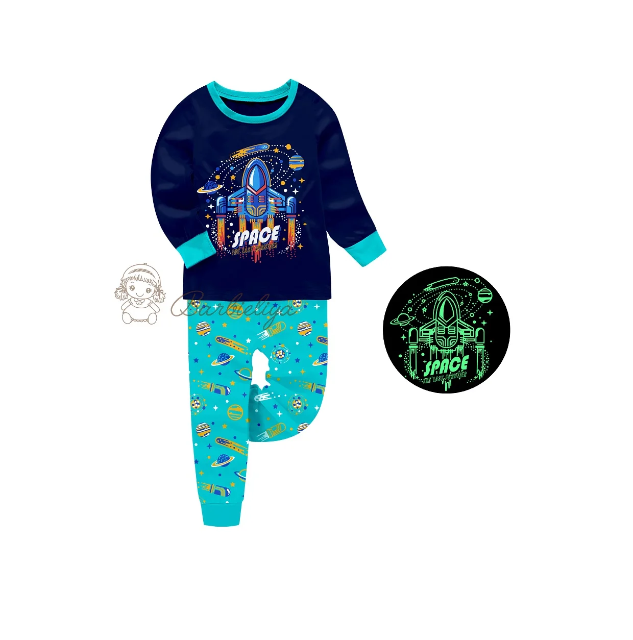 Glow in the Dark Space Pyjamas for Kids - Original Designs
