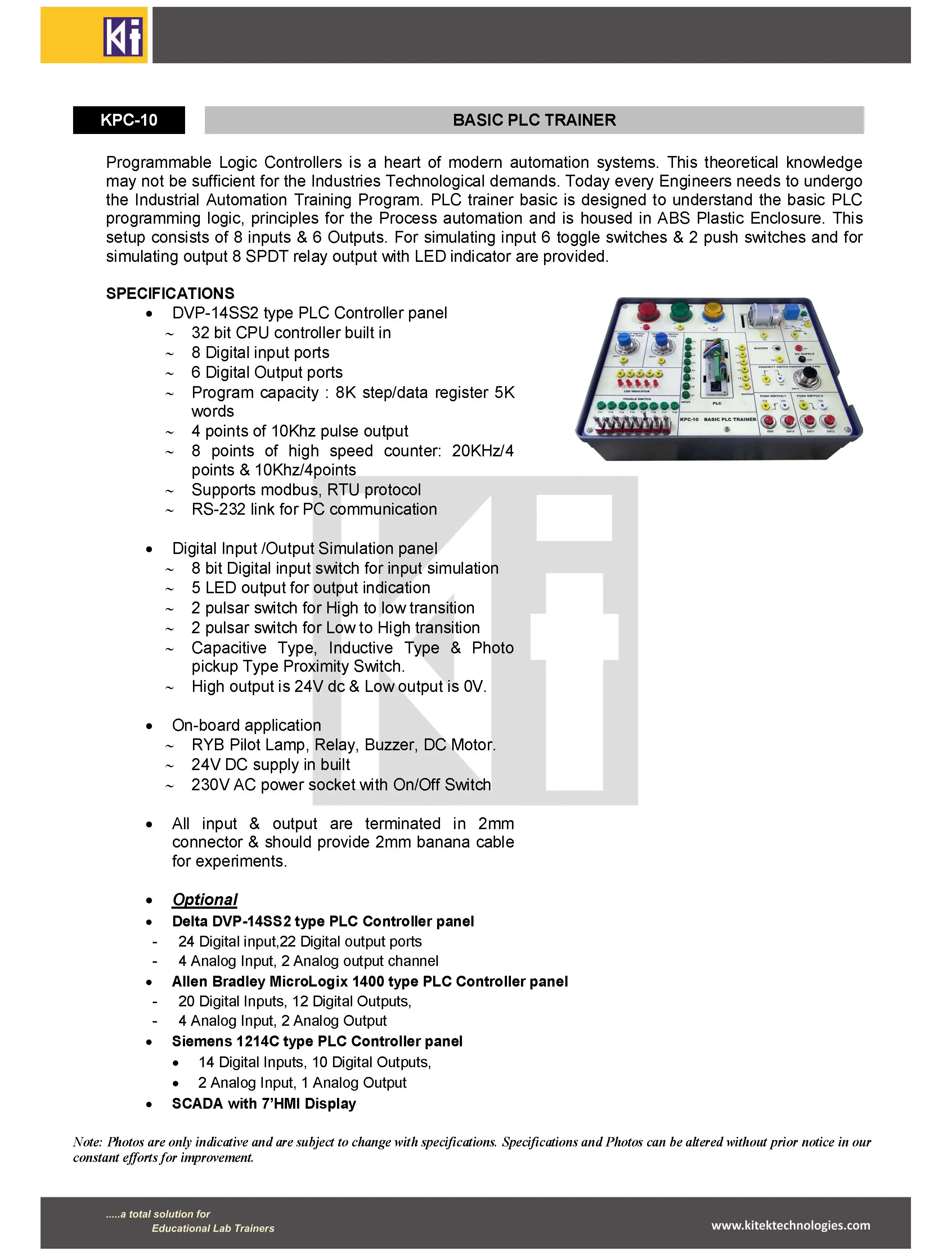 Basic Programmable Logic Controller Trainer - PLC Mechanical