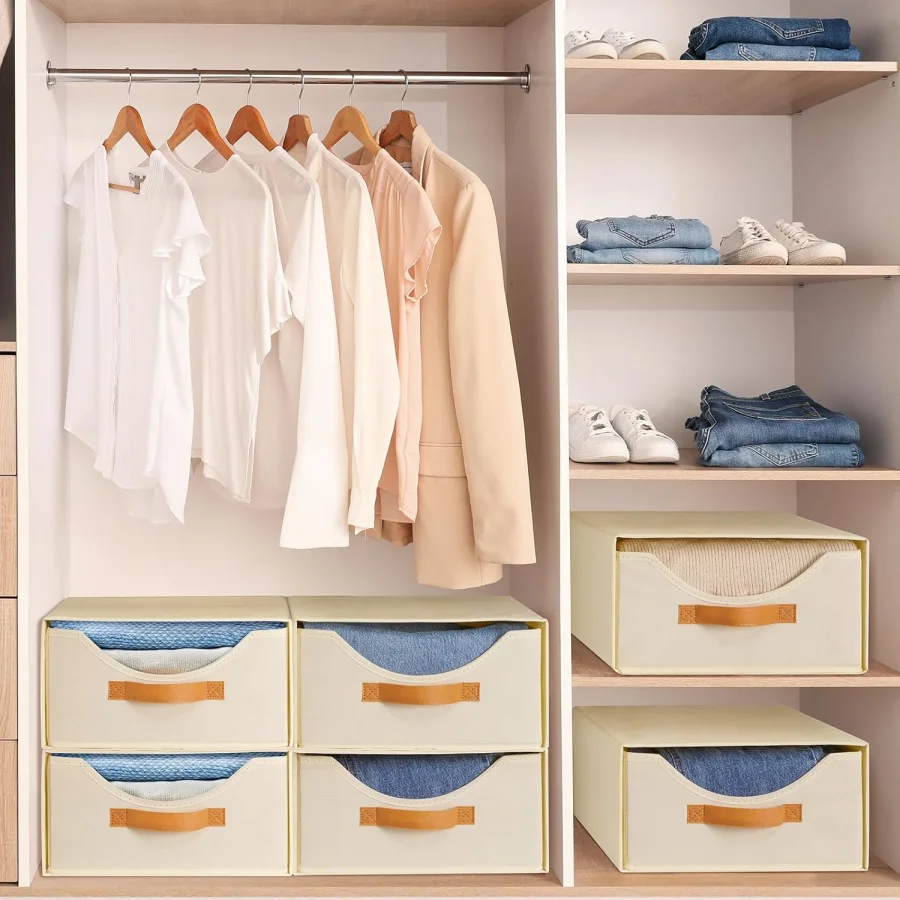 Push-Out Clothes Storage Bins Curved Opening Closet Storage Box ...