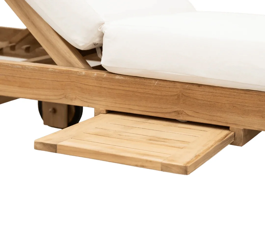 Modern Teak Sun Bed with Wheels Customized Design and Size Waterproof ...