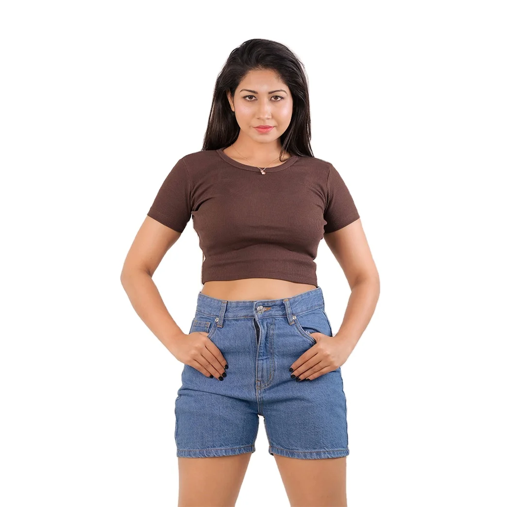 Ladies Modern Style Women's Crop Top Blouse Breathable All Seasonal ...