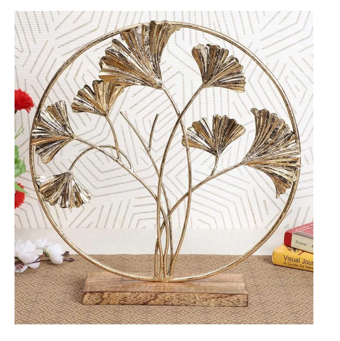 Home Accessories Table Top Iron & Wood Decorative Desktop Coffee Table ...