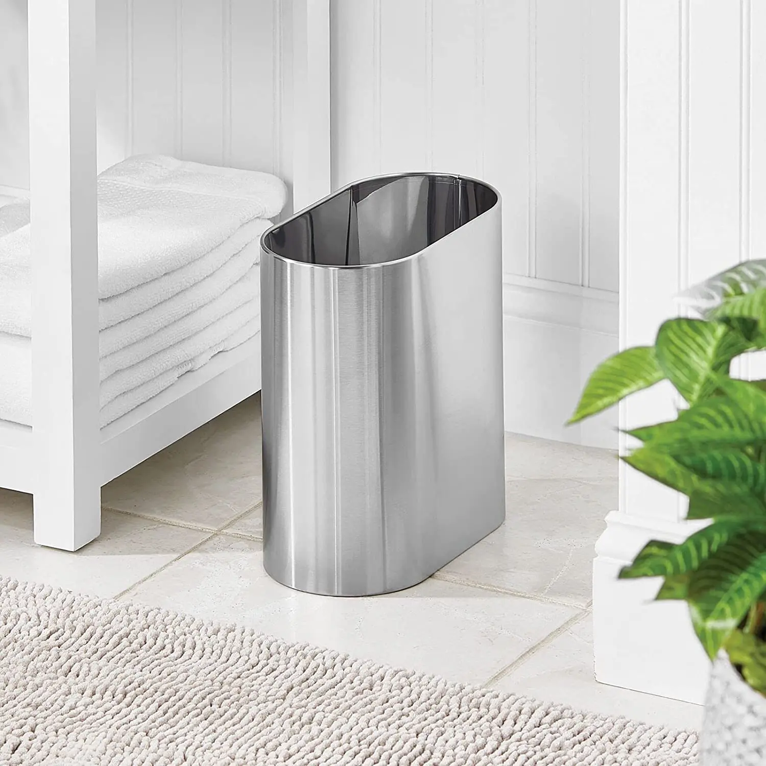 Slim Shaped Metal Trash Bin For Waste Paper And Garbage Container ...