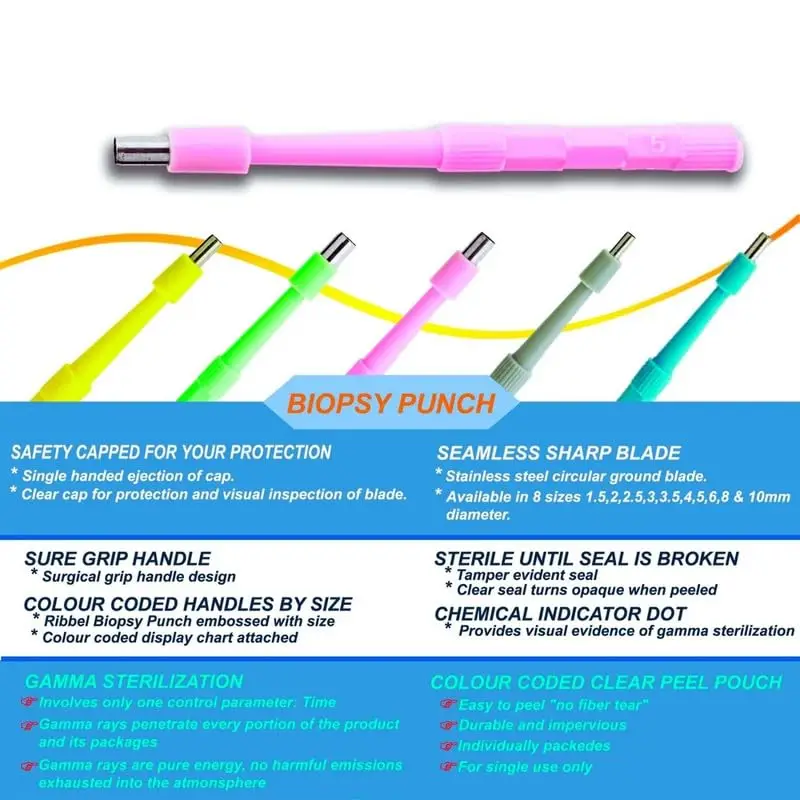 Mowell Biopsy Punch Sterile Single Use Product Individually Packed ...