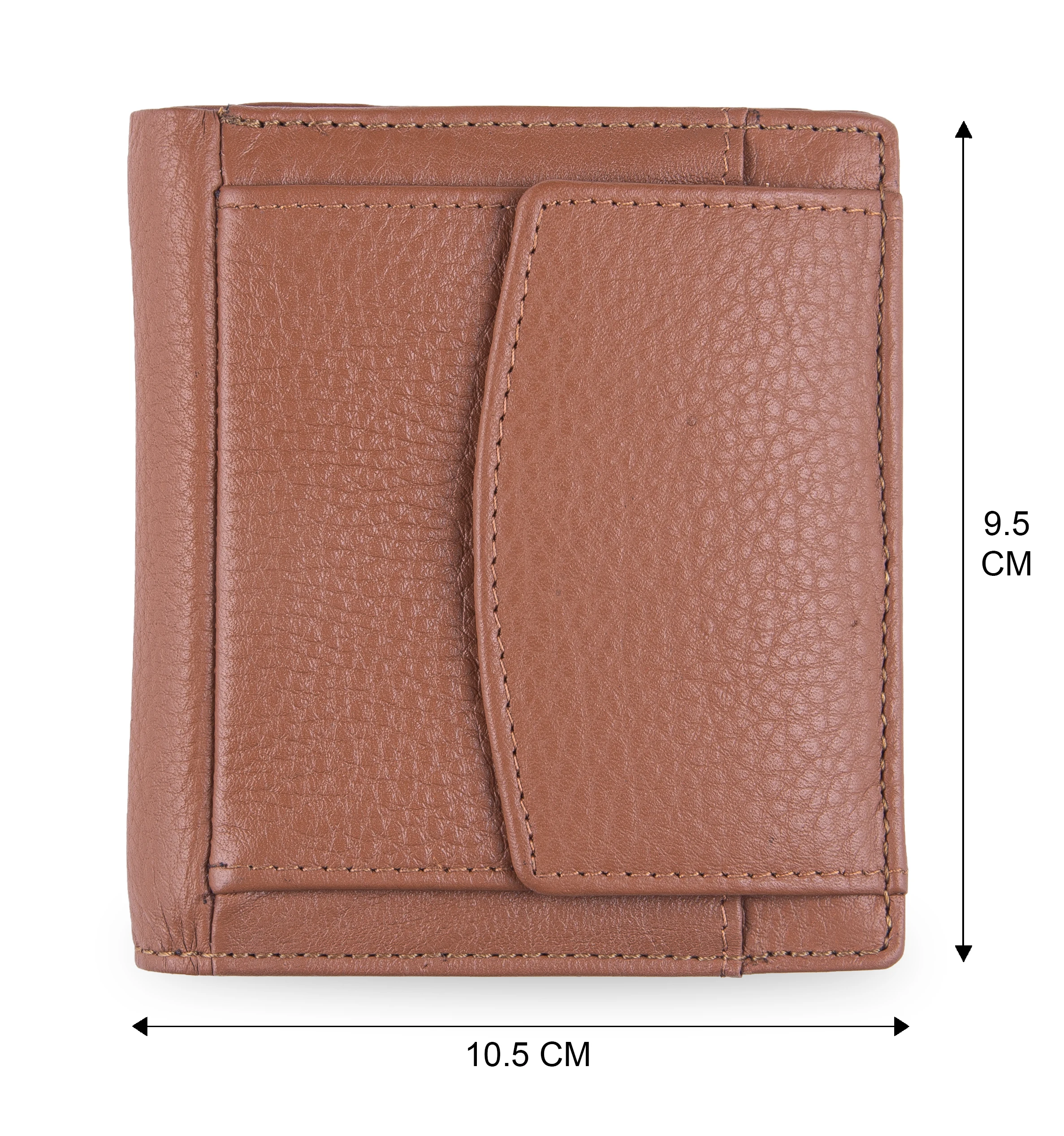 High Quality Tri-fold Tan Genuine Leather Men's Rfid Protected Wallet ...