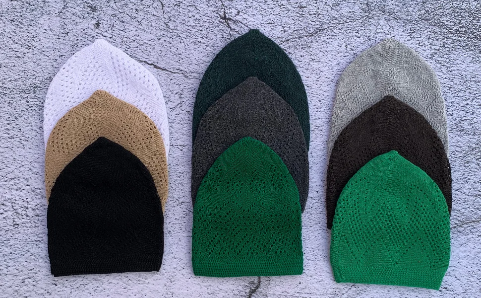 Islamic Muslim Knitting Kufi Topi Prayer Hat Crochet Taqiyah