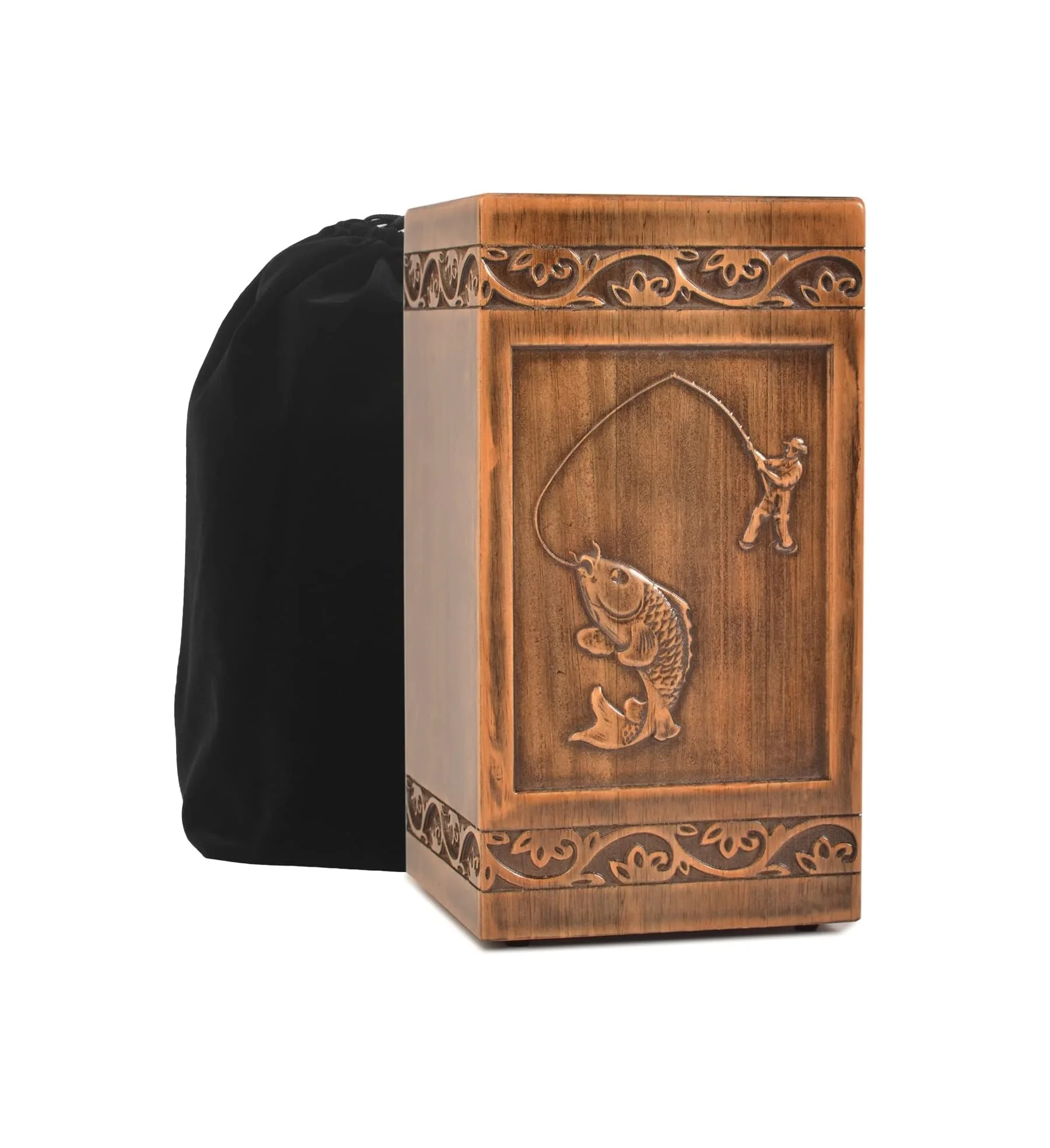 Handmade Wooden Engraved Urn for Human Ashes 250lbs Adult Male Female ...