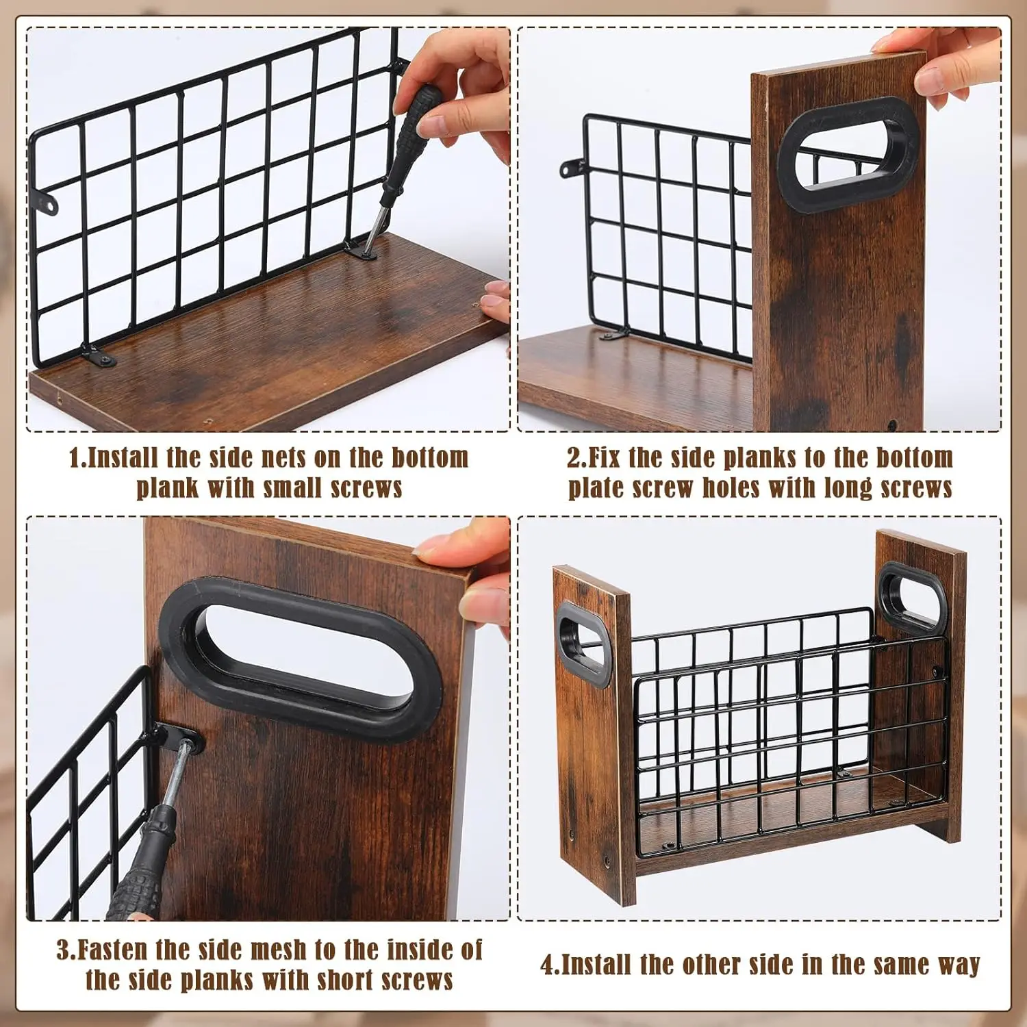 Magazine Holder Desktop Magazine Rack Floor Rustic Magazine Basket ...