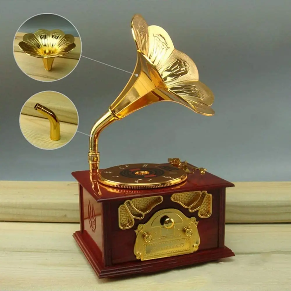 Gramophone Music Box Classical Trumpet Gramophone Cosmetic Box And ...