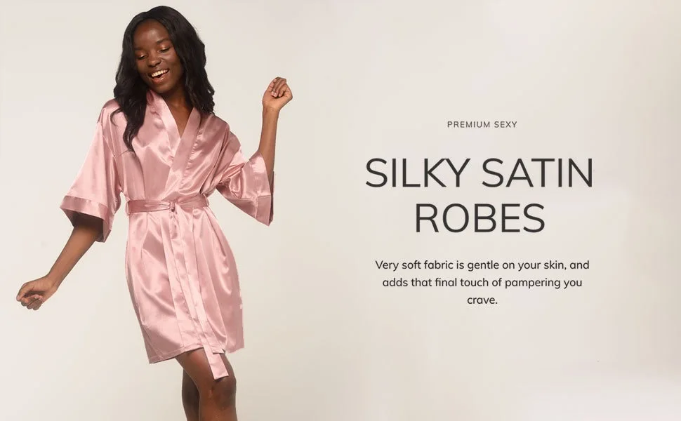 Custom Bride Silk Satin Robes Women Bridal Party Robes With Sleeping ...