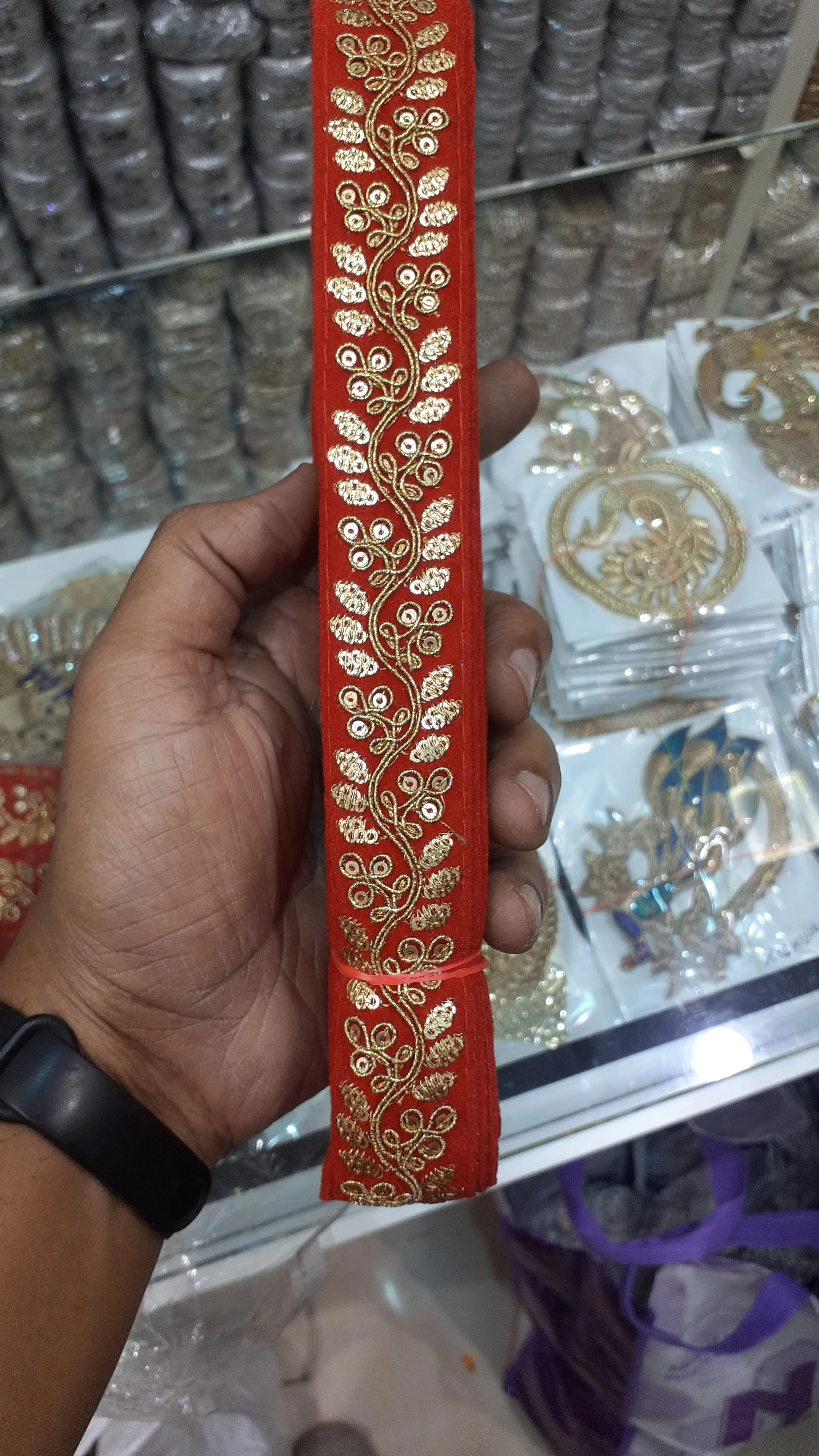 Custom Made Floral Embroidered Thread Work Laces With Multi Coloured ...