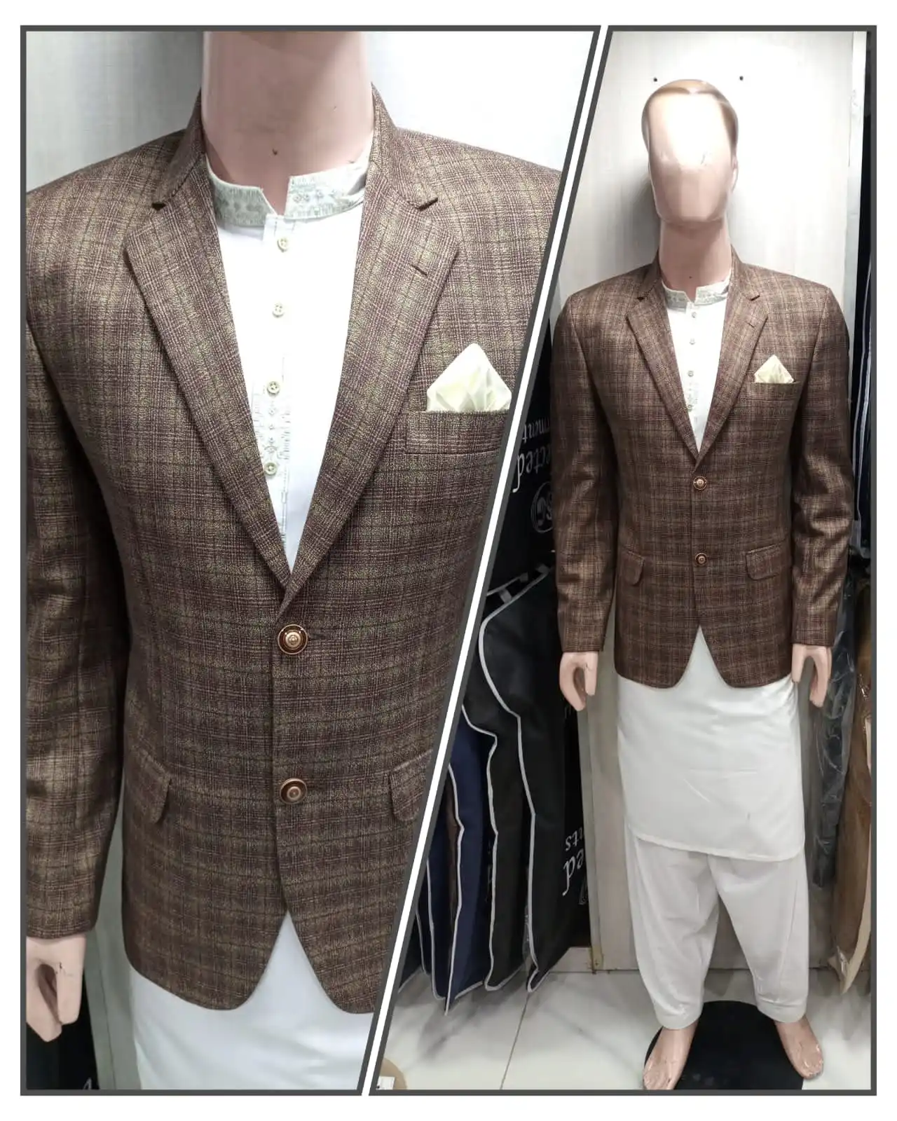 Modern Designer Pakistani Indian Men Vest Waist Coat Prince Coat ...