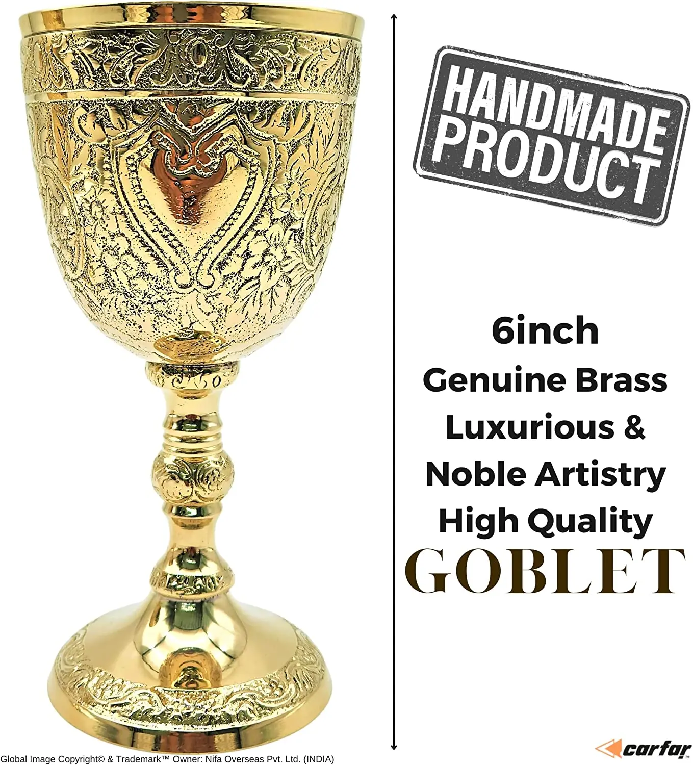 Wine Goblet Solid Brass Royal Wine Cup Handmade Goblet Medieval Decor ...