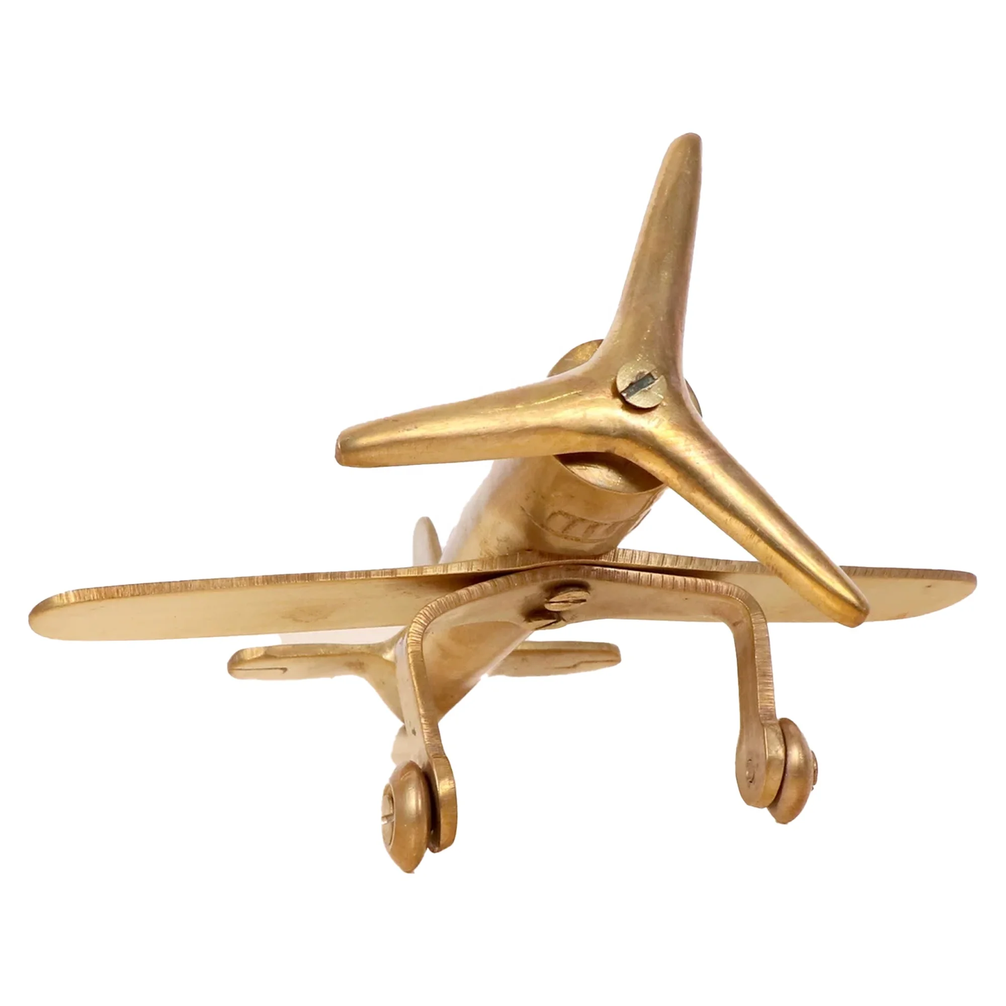 Vintage Solid Brass Propeller Airplane Small Metal Airplane For Gift ...