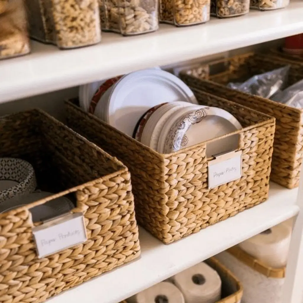 Water Hyacinth Natural Woven Nesting Storage Baskets with Handles ...