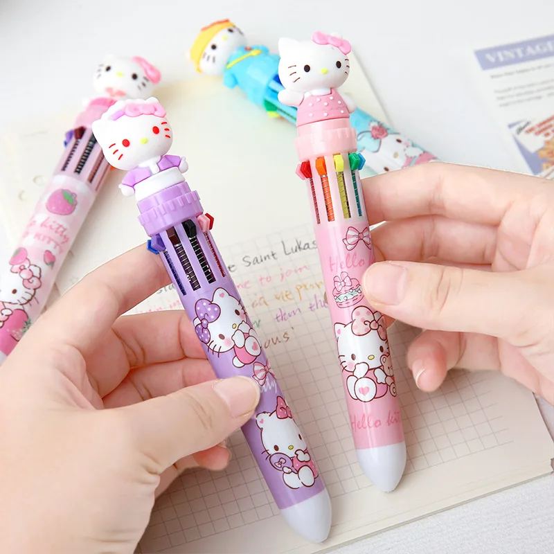 New KT Ten Color Ballpoint Pen High Appearance Level Cute Cartoon ...
