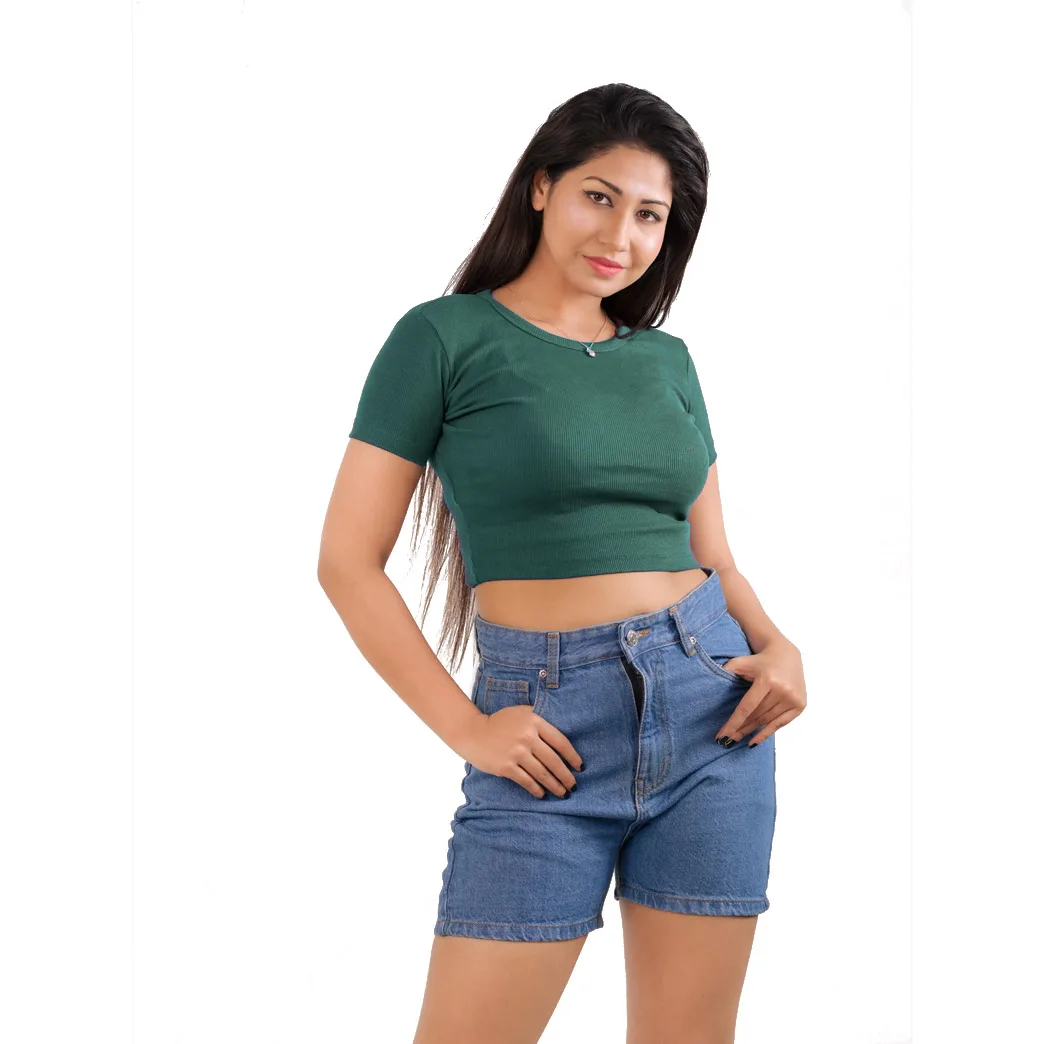 Ladies Modern Style Women's Crop Top Blouse Breathable All Seasonal ...