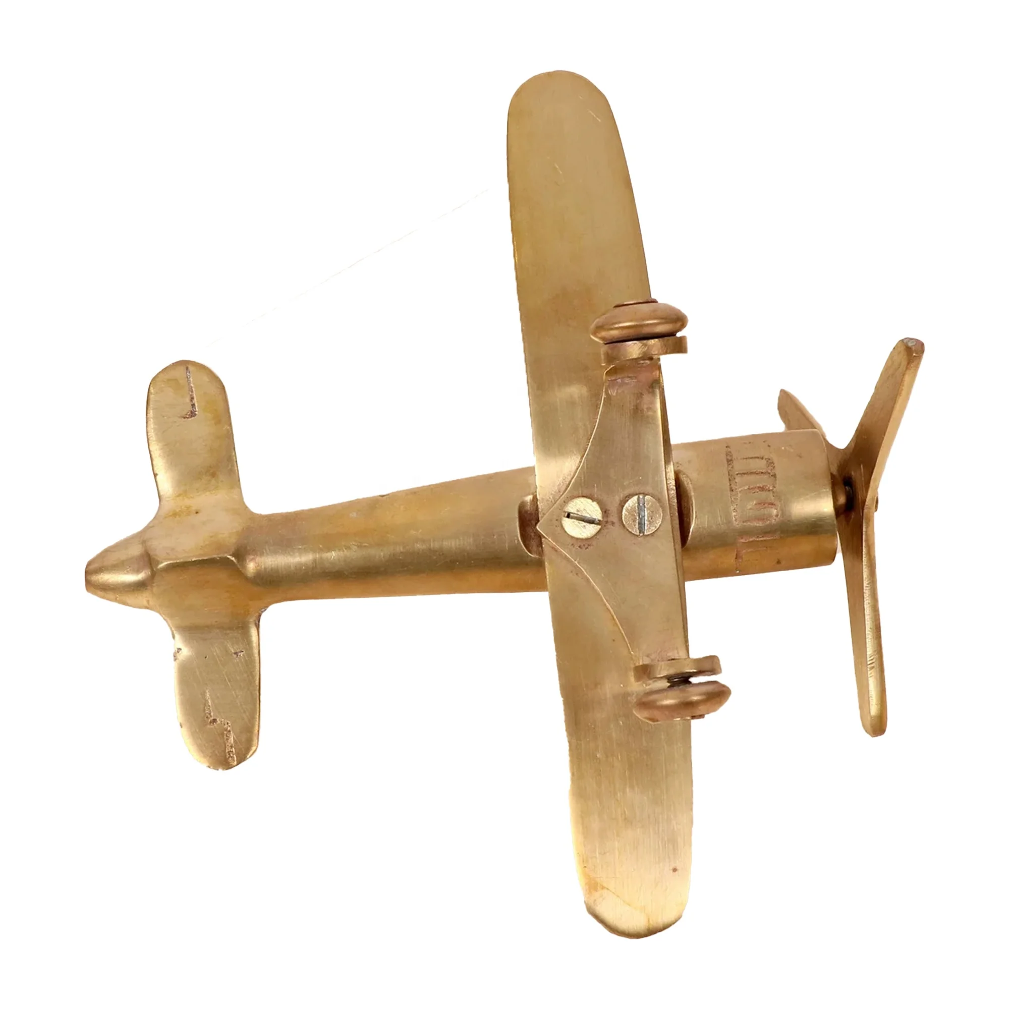 Vintage Solid Brass Propeller Airplane Small Metal Airplane For Gift ...