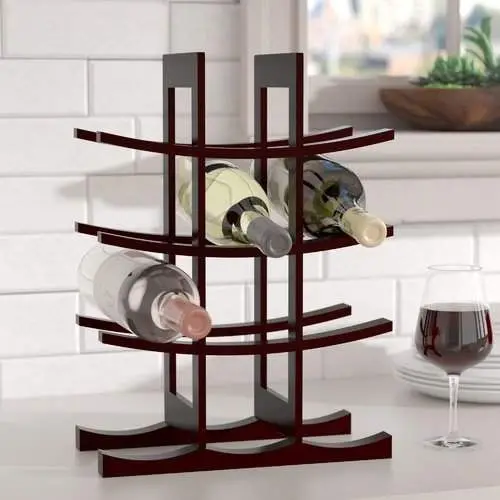 Modern Wine Rack With Leather Strips Holder Handicraft Item Home Decor ...