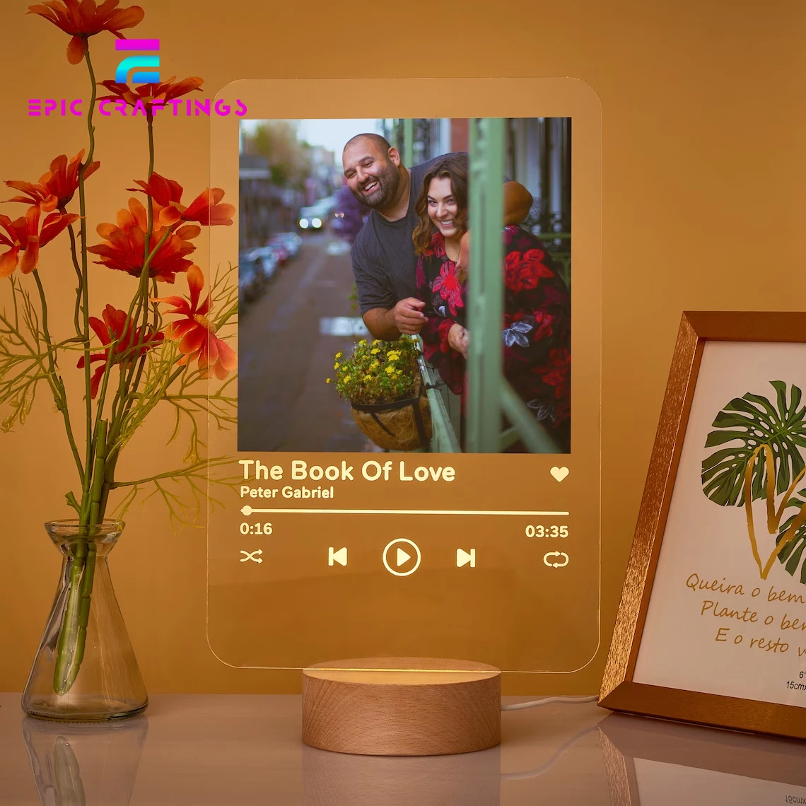 Personalized Acrylic Spotify Plaque With Custom Photo Customized Music ...