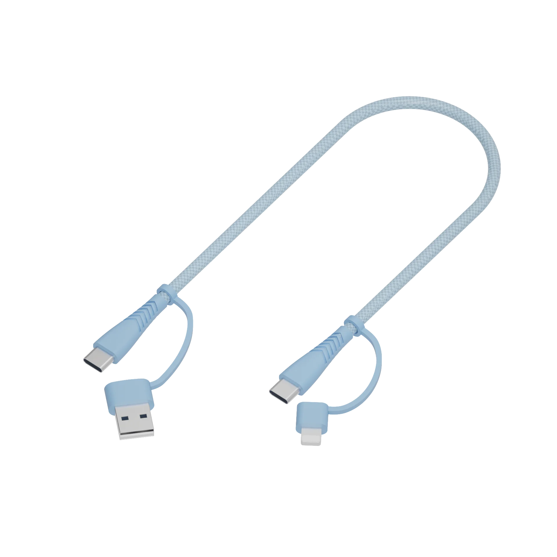 4 In1 Nylon Braided Fast Charging Data Cable Type-c For Iphone 15 14 13 ...