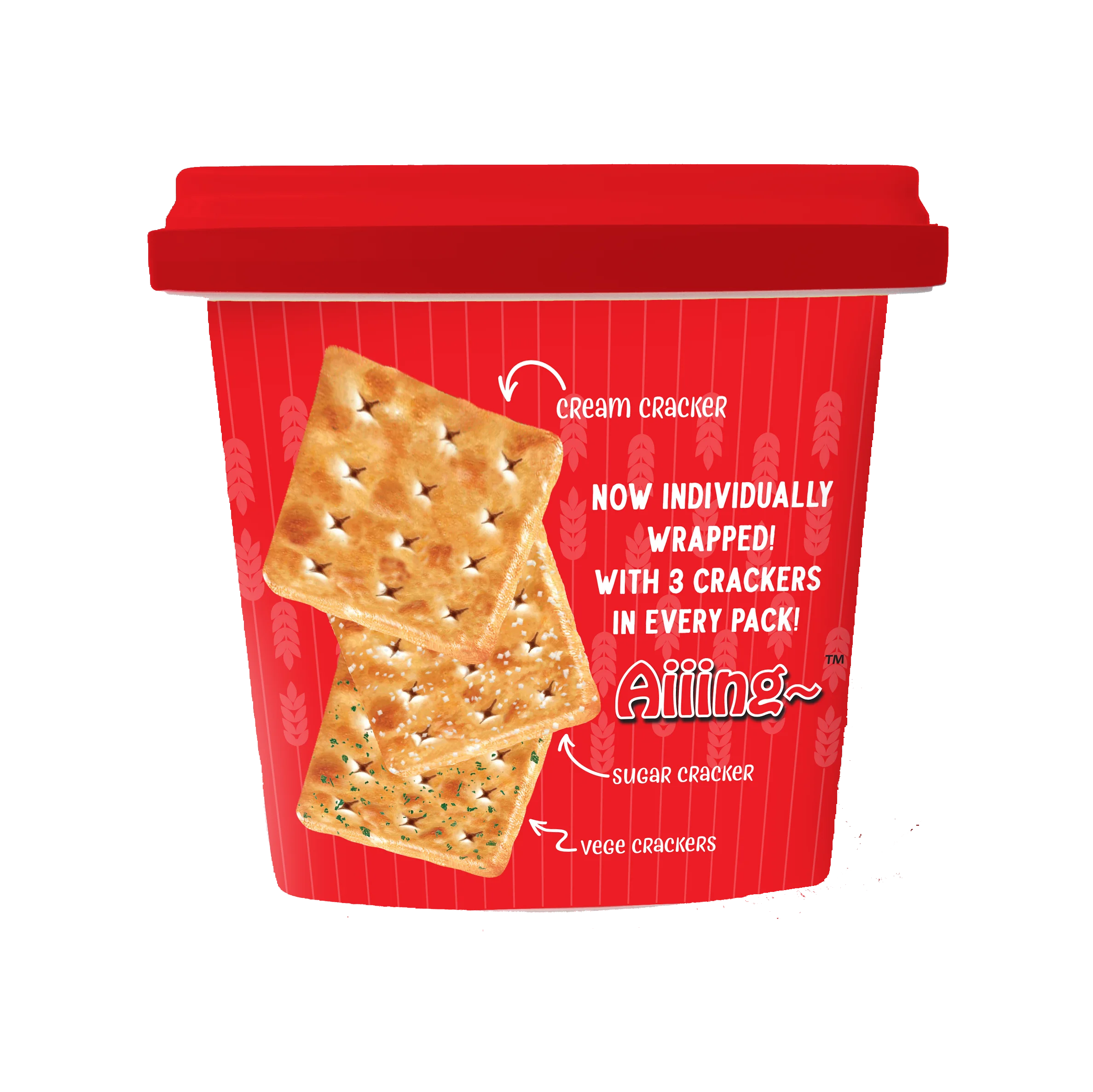 Aiiing Crackers Biscuits - 405g X 6 Buckets - Halal Made in Malaysia