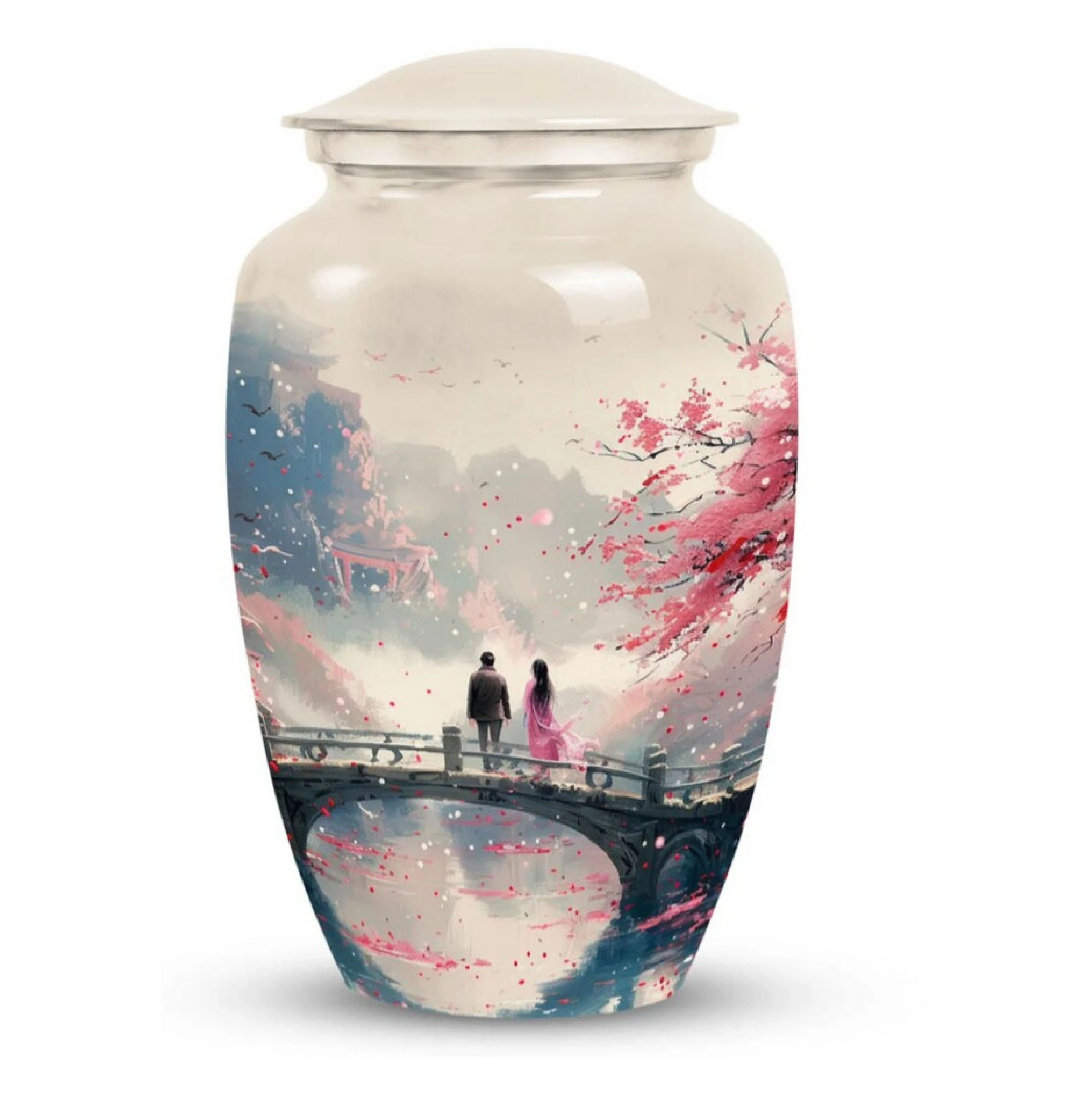 Beautiful Trees Design Aluminium Cremation Urns Metal Funeral Adult ...