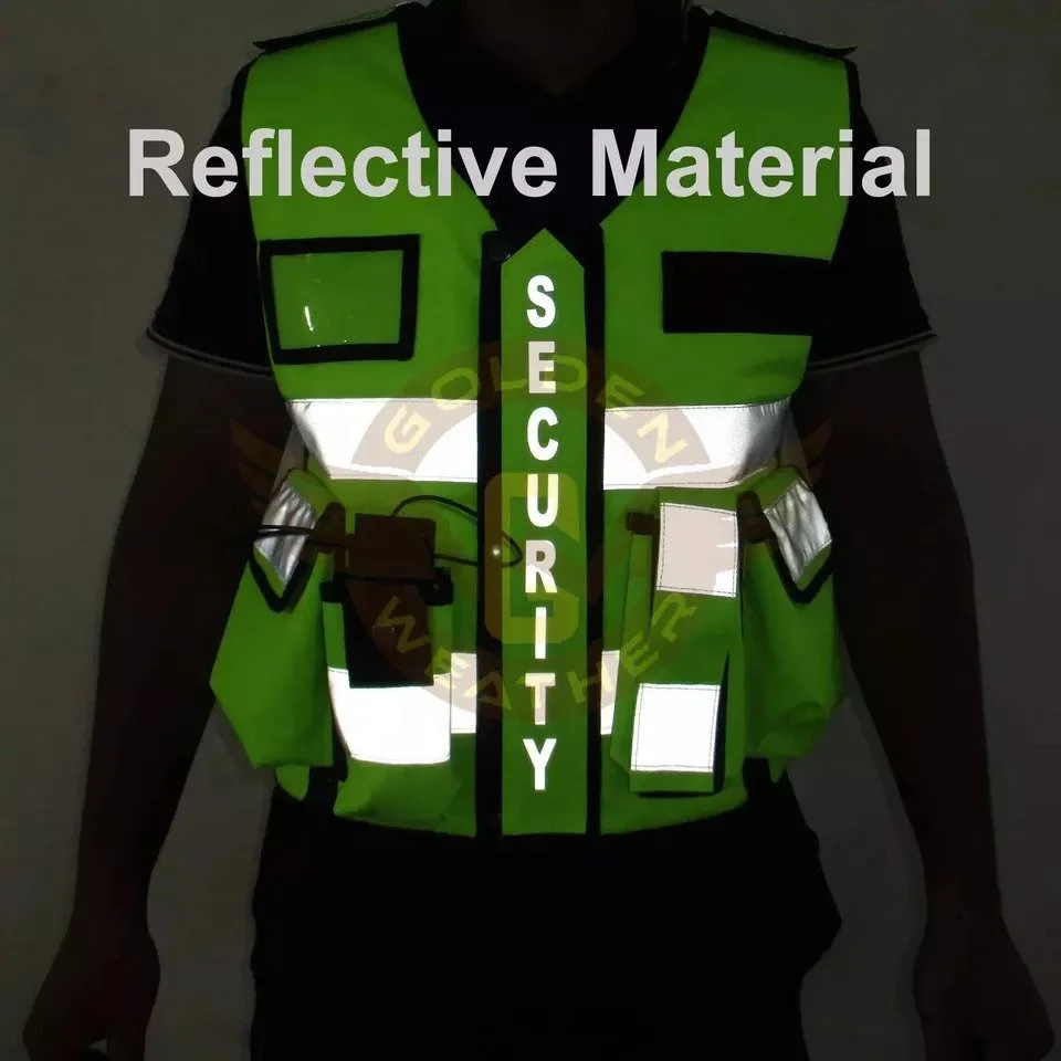 OEM Design Green Color Security High Visibility Reflective Vest