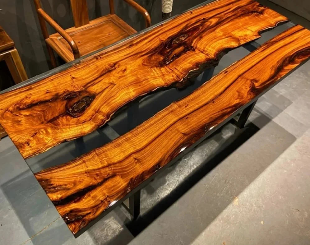 Luxury Live Edge Dining Table Epoxy Epoxy Coffee Table Resin Dining ...