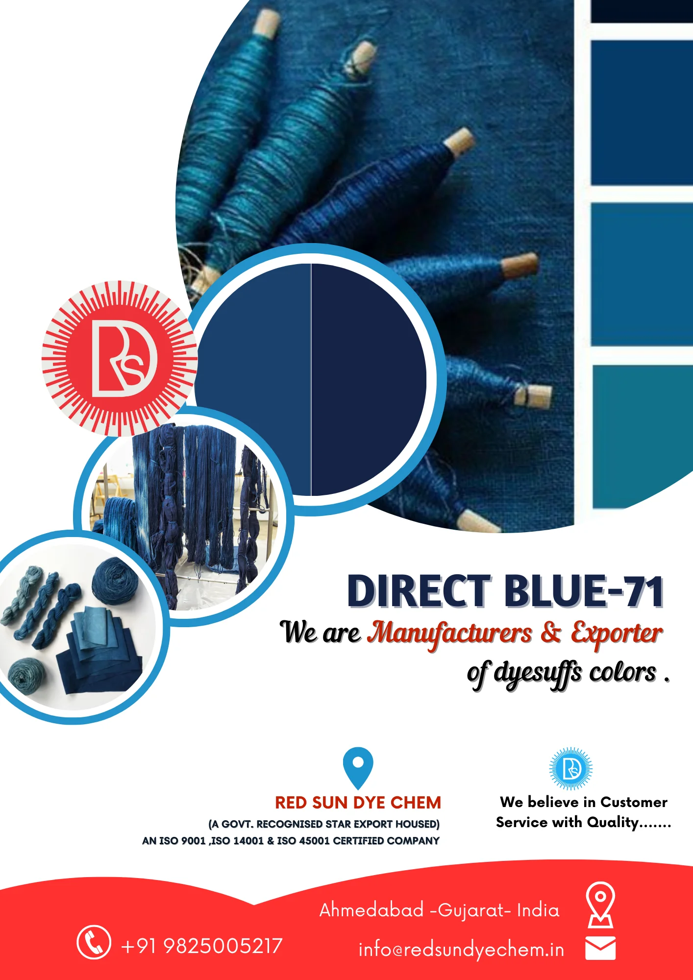 Direct Blue 71 Dye DIRECT BLUE GLL Slat Free Dyes Red Sun Dye Chem Is ...