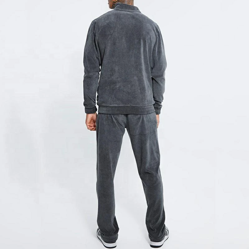 Custom Logo Streetwear Mens Sweat Suits Outdoor Velvet Jogger Sweatsuit ...