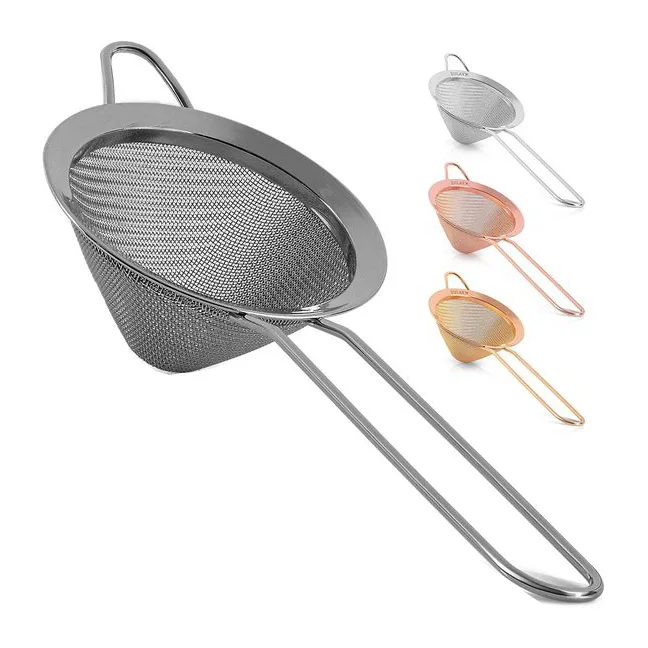 Fancy Design Cocktail Strainer Silver Color Metal Fine Mesh Strainer ...