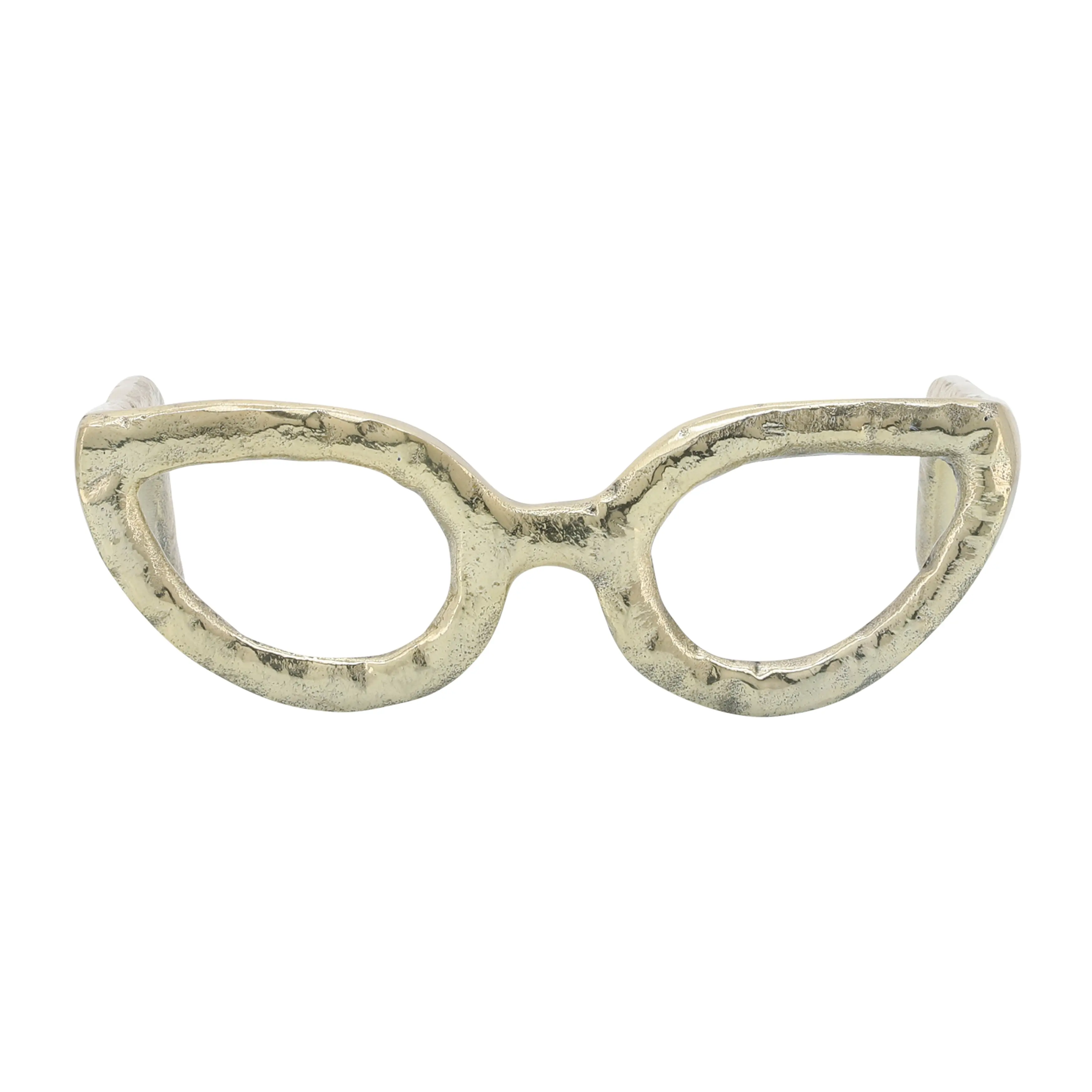 Metal Gold Eye Glasses Sculpture Tabletop Decorative Minimalist Design ...