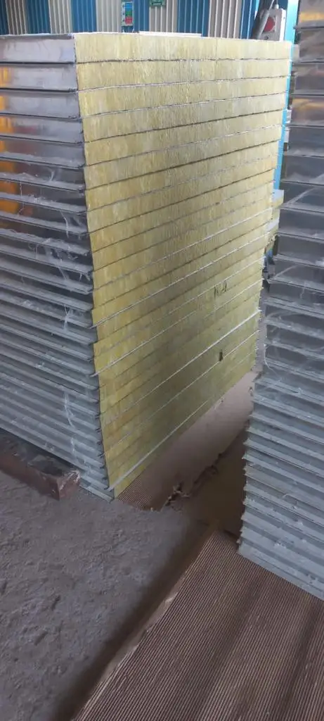 Easy Installation Fireproof Rock Wool Core Sandwich Panels Wall Panel ...