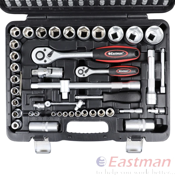 94 Pcs Socket Set & Bit Set Heavy Duty Gripped Handle With Bmc Chrome ...