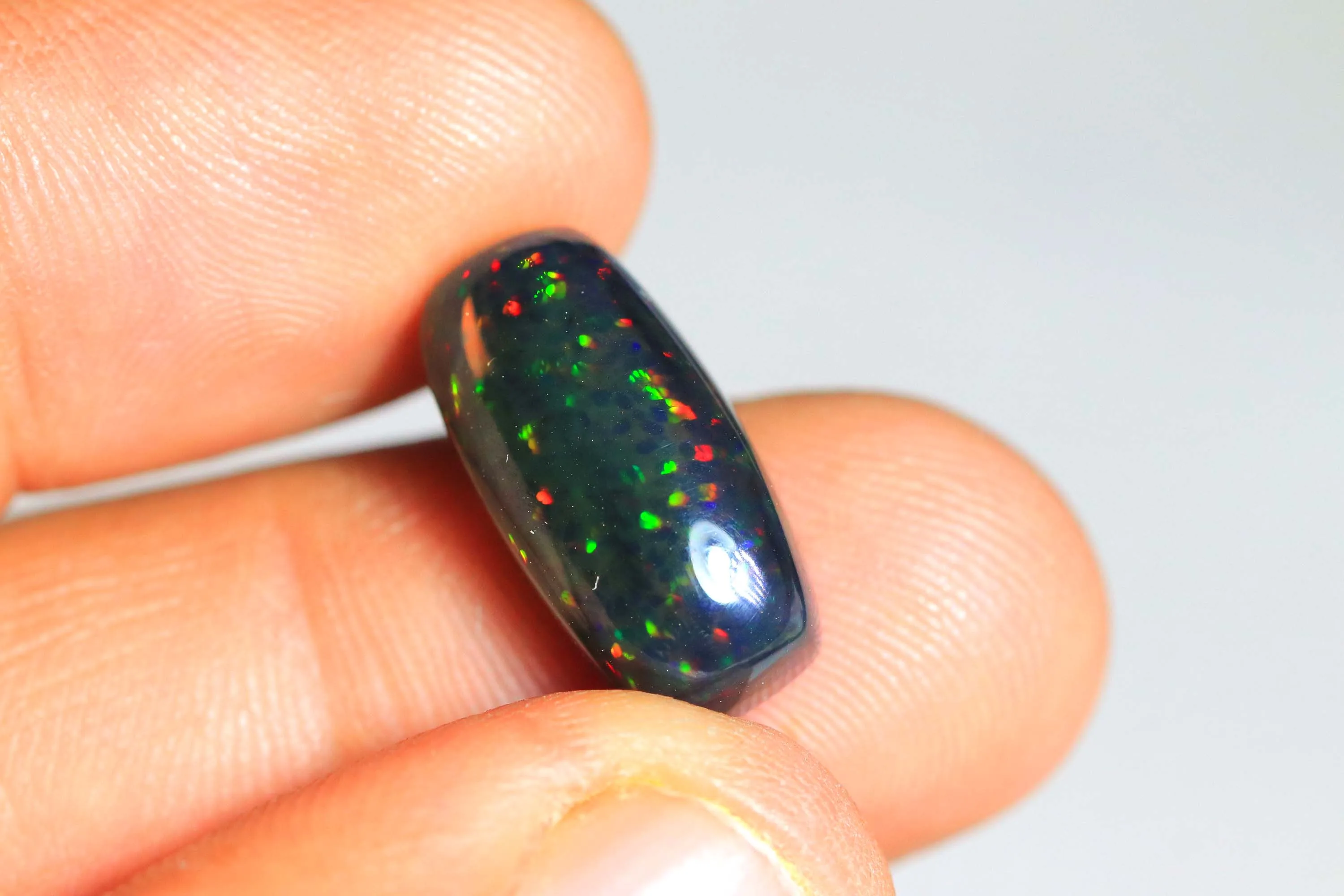 Amazing Ethiopian Black Opal Cabochon Semi Precious Cushion Shape For ...