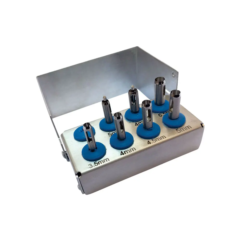 Dental Implant Tissue Punch Kit 5 Pcs Drill Burs Burs Holder Stainless ...