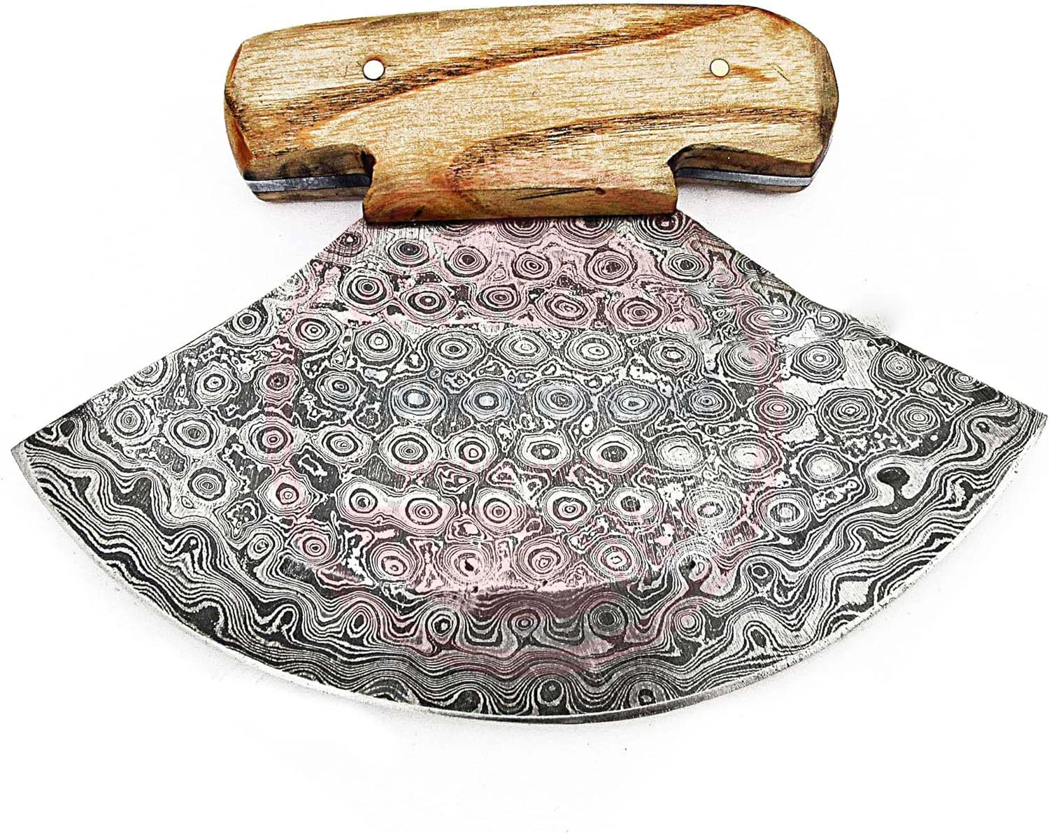 Pizza Cutter Ulu Knives Custom Handmade Damascus Stainless Steel Fixed ...