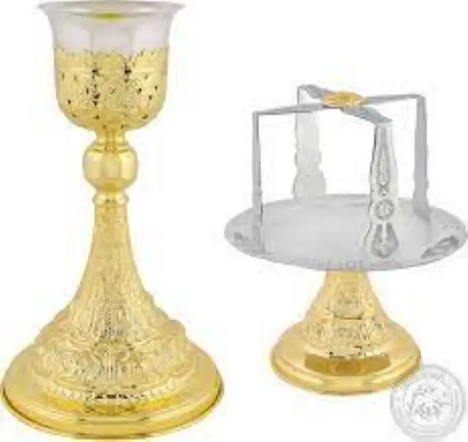 Vine Embossed Priest Chalice And Paten Set Church Eucharist Sacrament ...