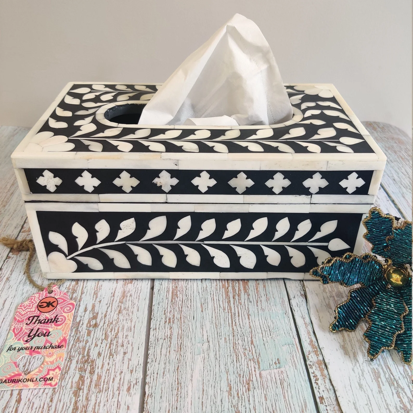 High Quality Mother Of Pearl Tissue Box Holder Bone Inlay Tissue Box ...