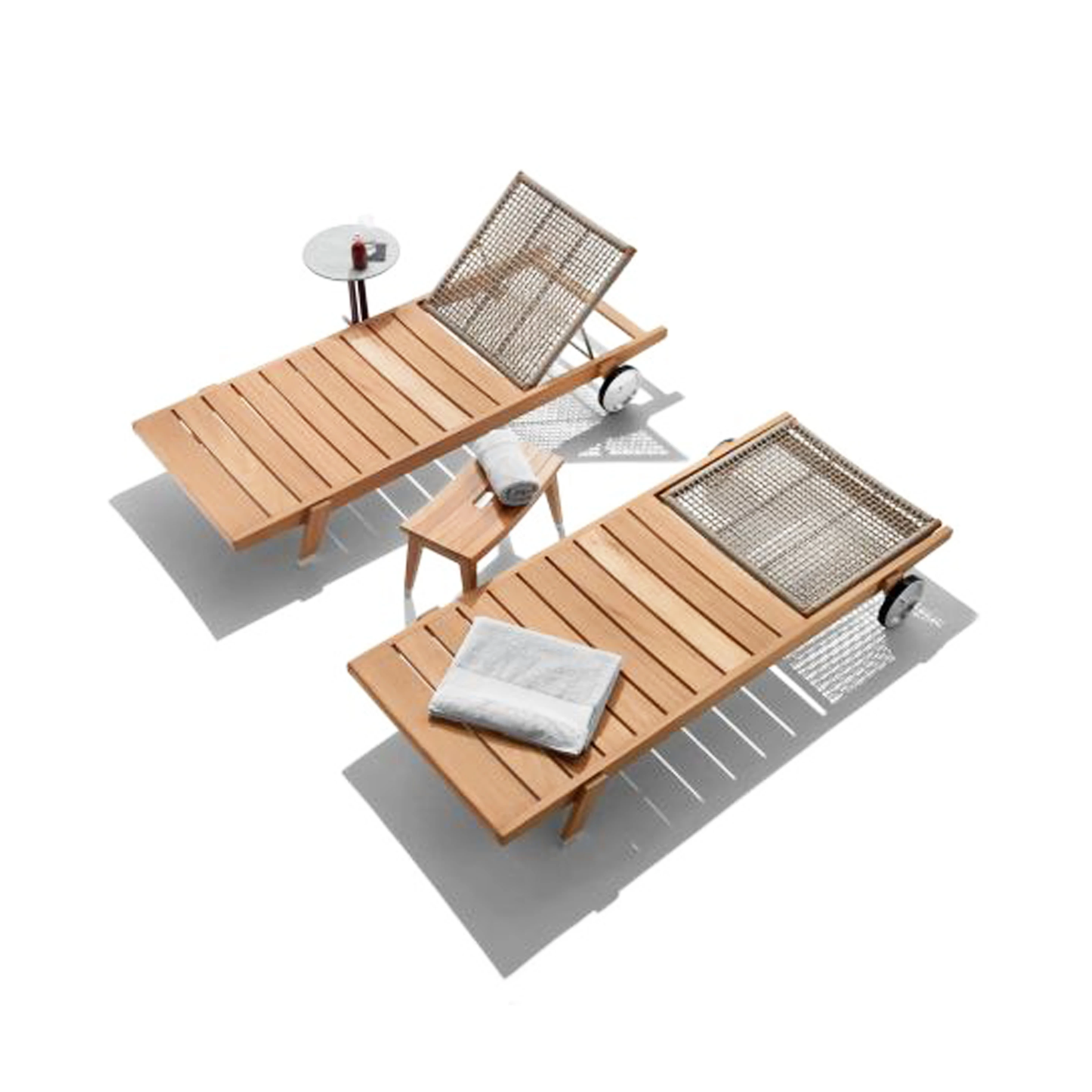 Outdoor Wood Garden Patio Sunbed Swimming Pool Sun Beach Lounger - Buy ...