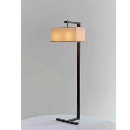 Modern Lighting Iron Floor Lamp Black Powder Coated Frame White Fabric ...