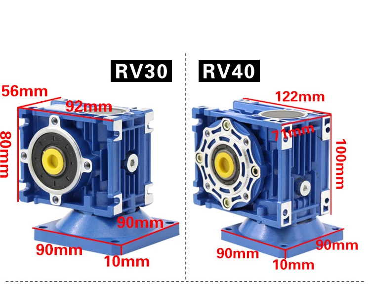 High Torque 12v/24v 200w Dc Worm Gear Motor With Rv30/rv40 Speed ...