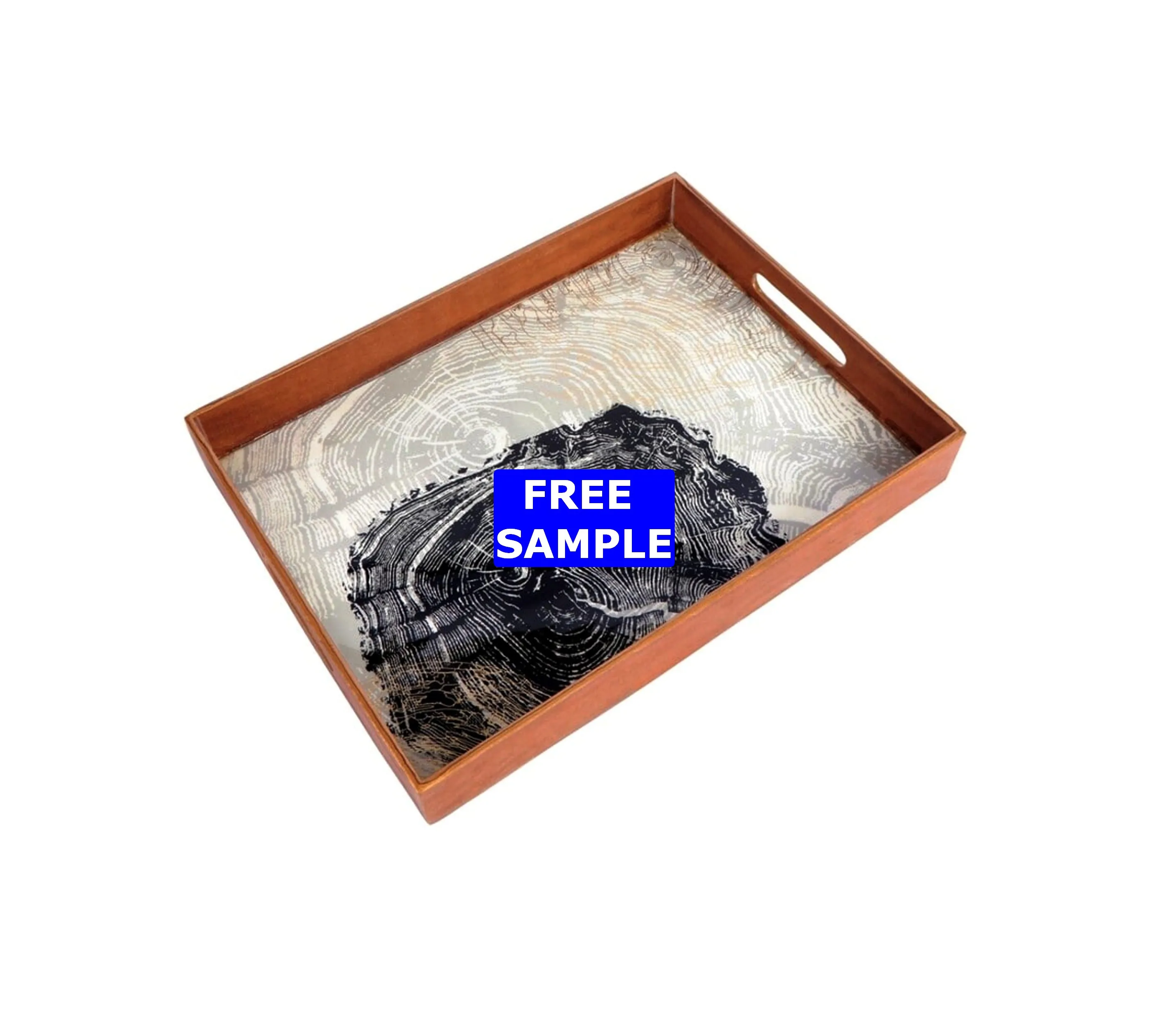 Shop Grey Natural Leather Square Serving Tray At Best Price Hand ...