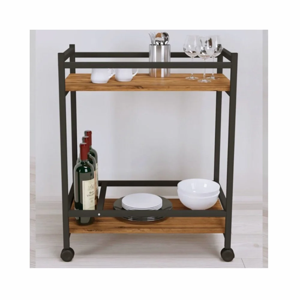 FurnatureDesign Drinks Kitchen Serving Trolley High Quality 2 Tiers ...