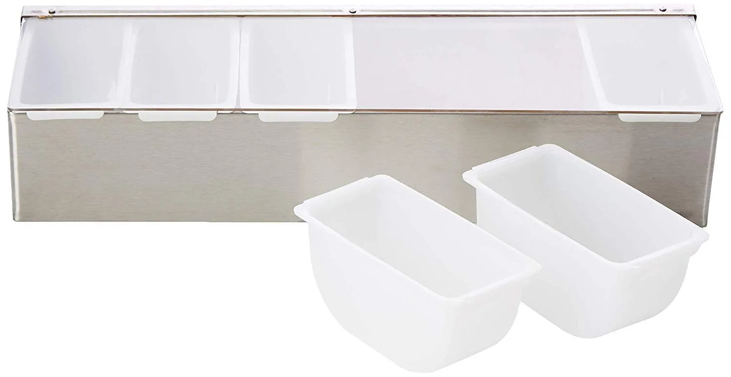 Container Box Compartment Food Grade Steel Plastic Condiment Rack ...