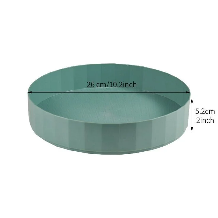 Round Galvanized Metal Serving Tray Set With Rivets On The Border With ...