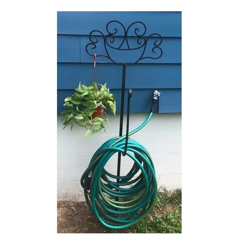 Heavy Duty Black Color Metal Garden Water Hose Stand Hose Reel Hanger ...