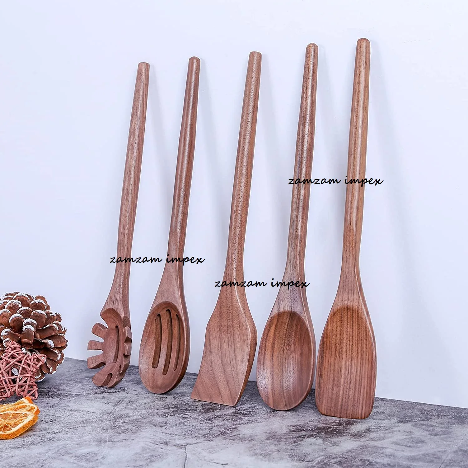 Handmade 5-Piece Acacia Wood Kitchen Utensil Set Durable Design ...